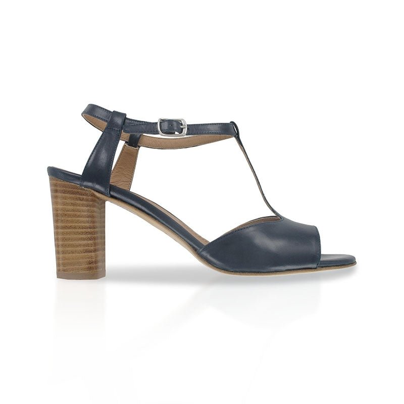 Sandale cuir bleu indigo MELBOURNE chaussures femme fabrication ...